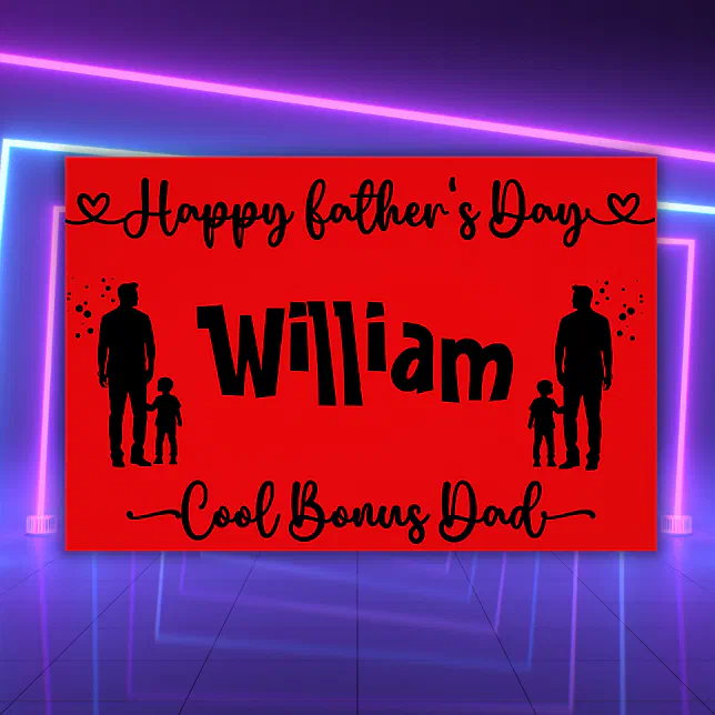 Cool Bonus Dad Happy Father's Day | Poster | Zazzle