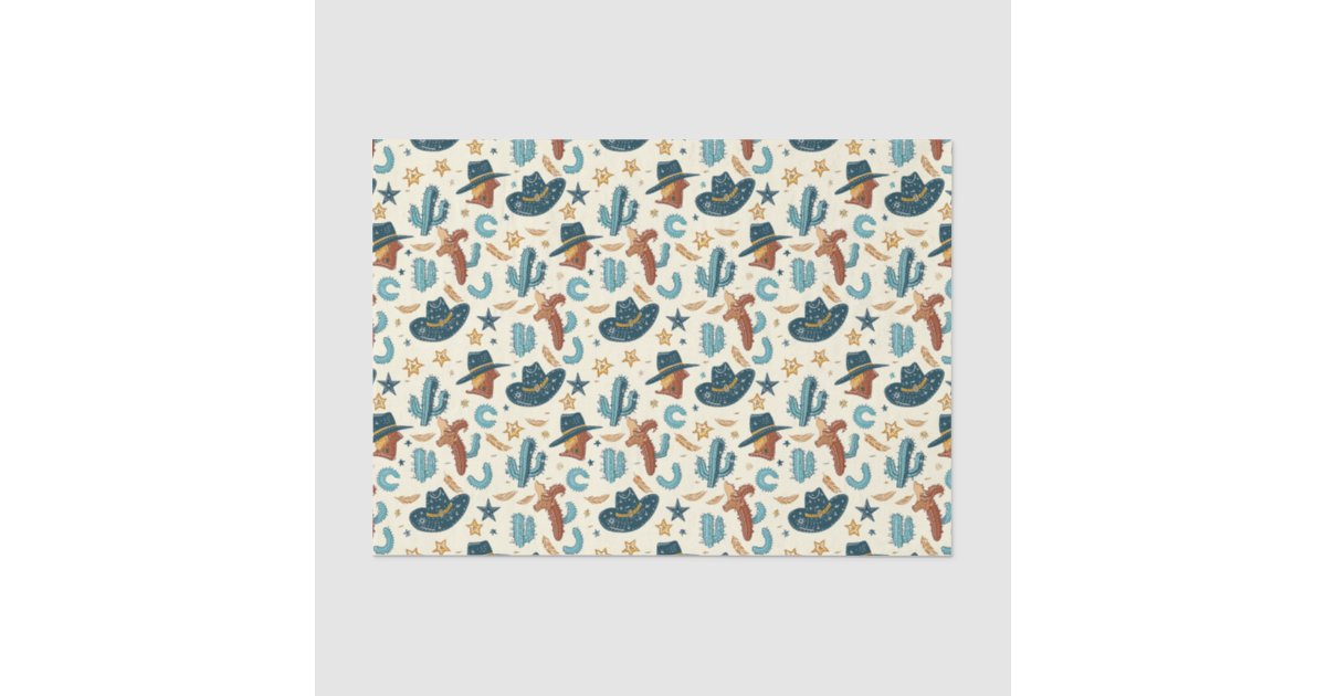 Cool Country Western cowboy tiled Tissue Paper | Zazzle