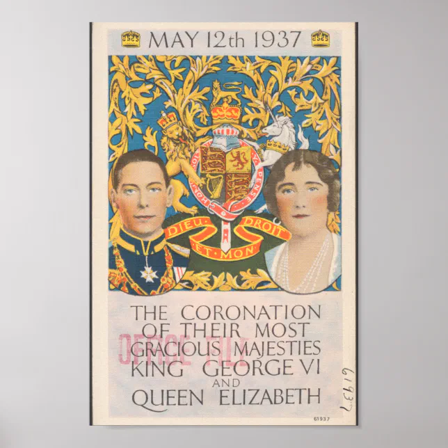 Coronation of King George and Queen Elizabeth Poster | Zazzle