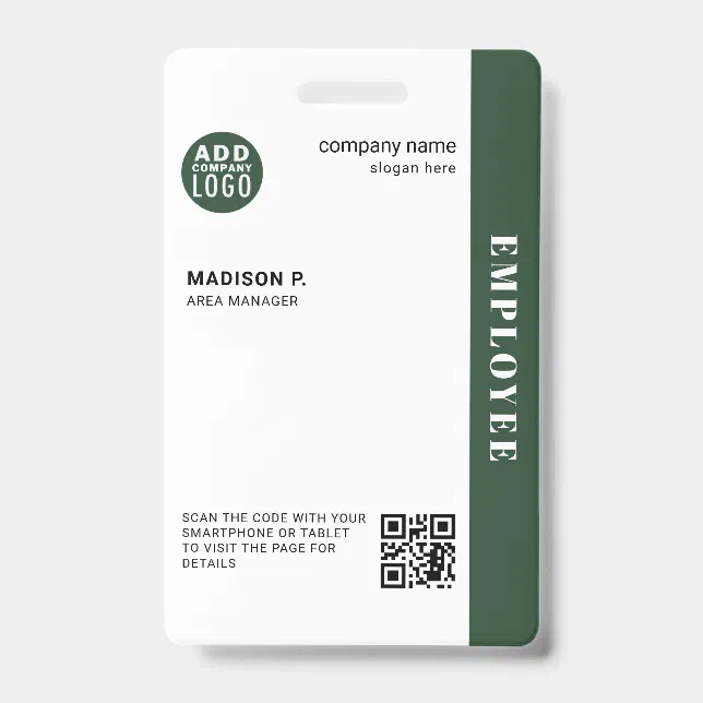 Corporate Employee ID Custom QR Code Badge | Zazzle