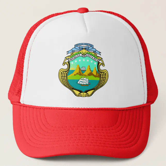 Costa Rica Coat of Arms detail Trucker Hat | Zazzle