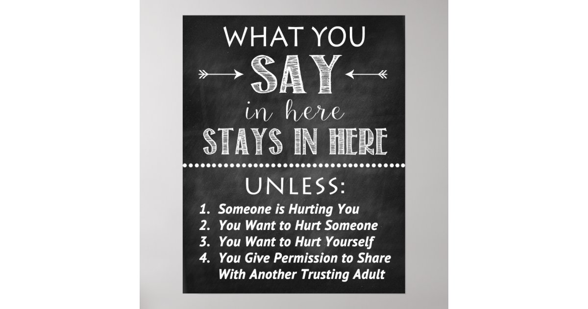 Counseling Office Confidentiality Poster | Zazzle