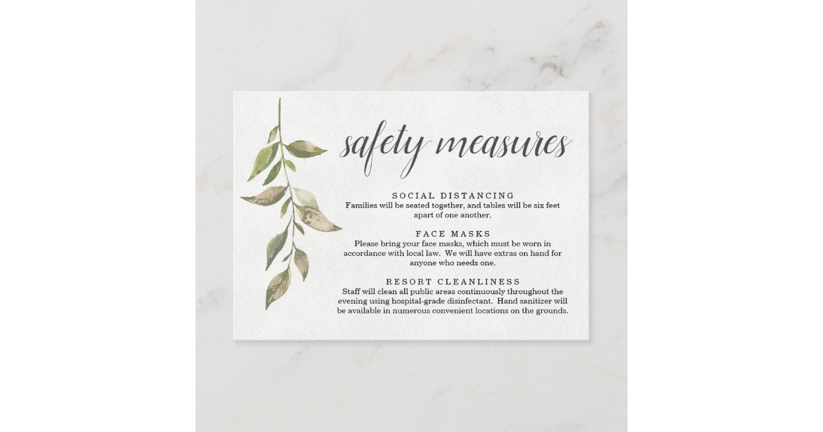 Covid 19 Safety Mask Social Distancing Information Enclosure Card | Zazzle