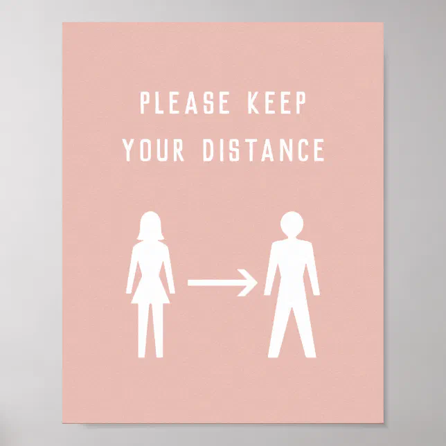 Covid Social Distancing Change Color Minimalist Poster | Zazzle