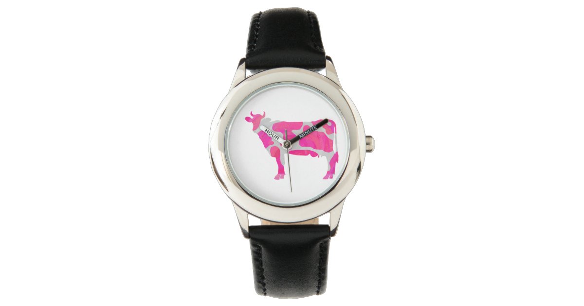 Cow Hot Pink and White Silhouette | Zazzle