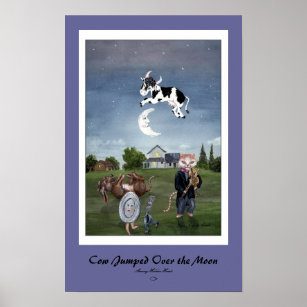 Cow Jumped Over The Moon Posters & Photo Prints | Zazzle AU