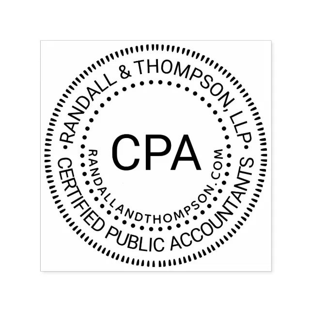 CPA Cert Public Accountant Firm Name URL Self-inking Stamp | Zazzle