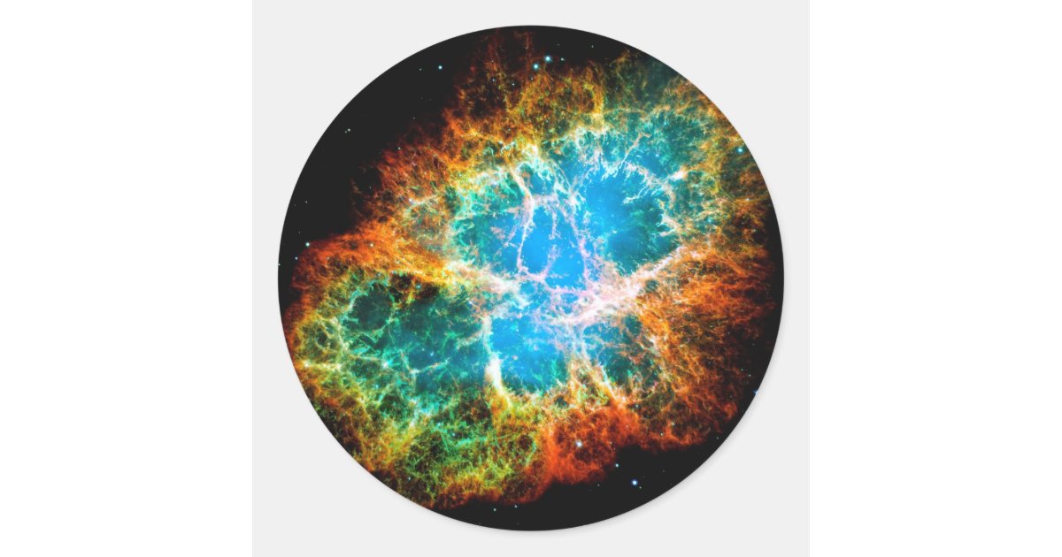 Crab Nebula Supernova Remnant Hubble Space Photo Classic Round Sticker ...