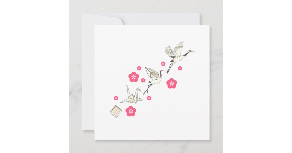 Crane Origami Japanese Culture Bird Watching Gift Invitation | Zazzle
