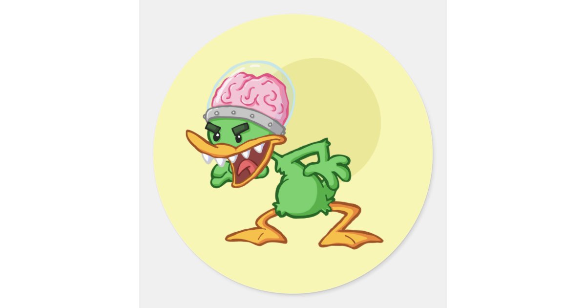 Crazy duck - Insane duck Classic Round Sticker | Zazzle