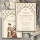 Cream Brown Punjabi Anand Karaj Sikh Wedding Invitation | Zazzle