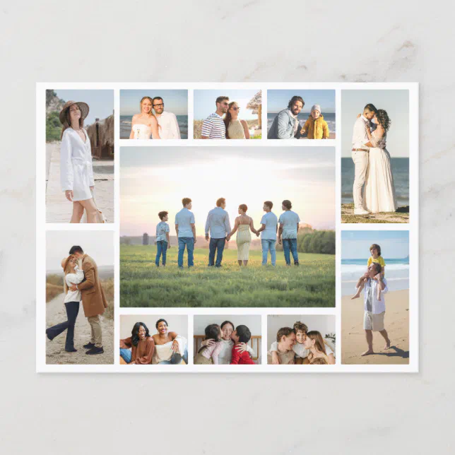 Create Your Own 11 Photo Collage Postcard | Zazzle