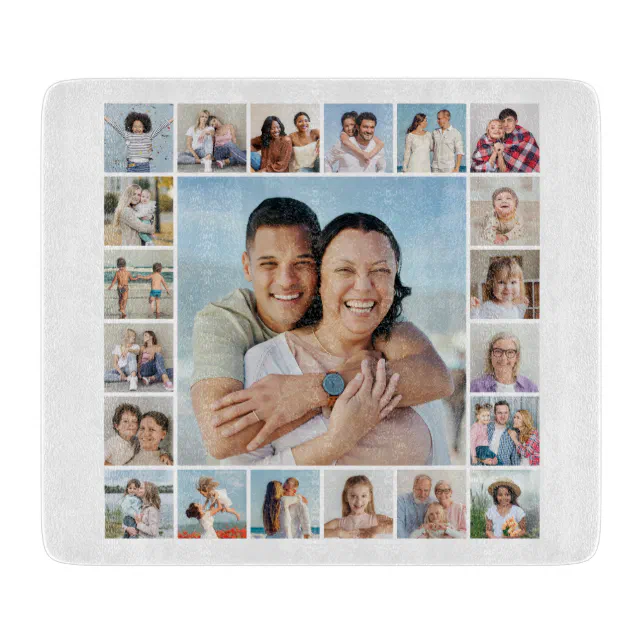 Create Your Own 21 Photo Collage Cutting Board | Zazzle