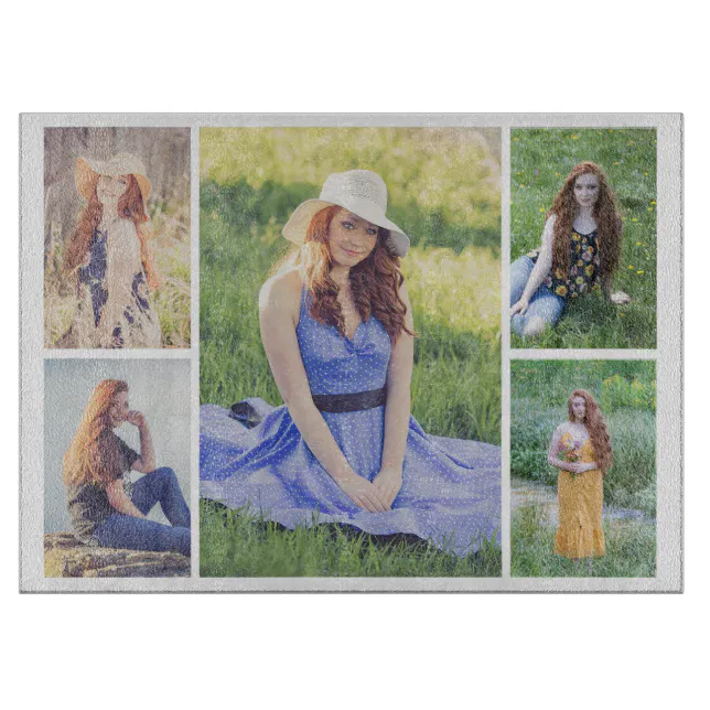 Create Your Own 5 Photo Collage Cutting Board | Zazzle