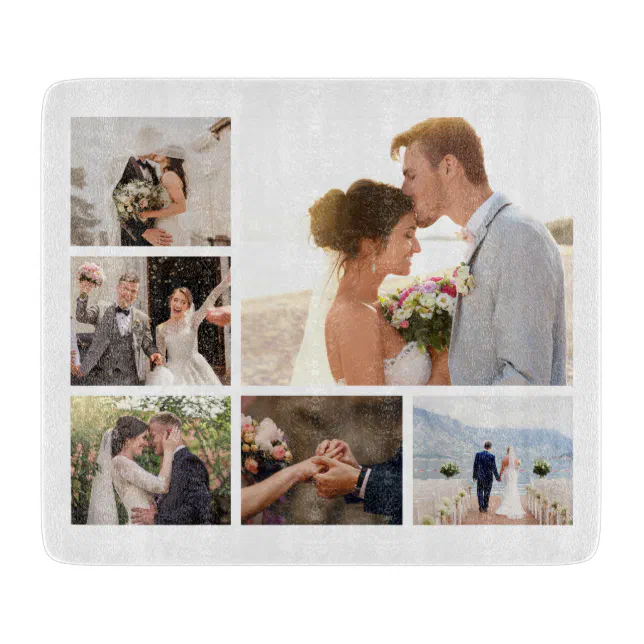 Create Your Own 6 Photo Collage Cutting Board | Zazzle