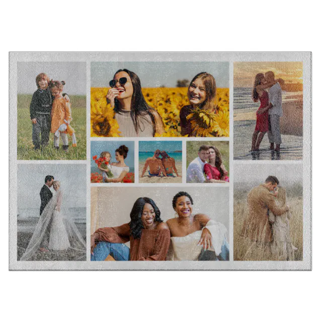 Create Your Own 9 Photo Collage Cutting Board | Zazzle