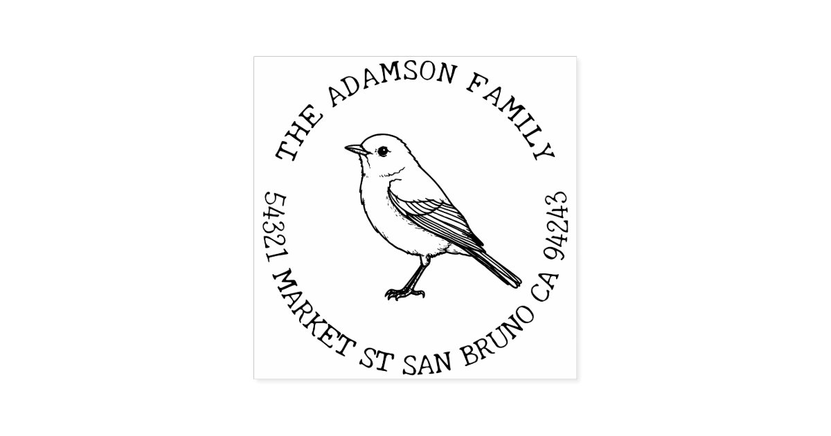 Create Your Own American Robin Name Return Address Self-inking Stamp ...