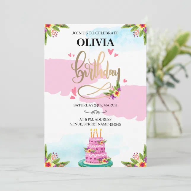 Create your own custom birthday invitation | Zazzle