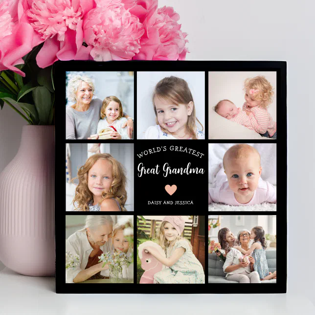 Create Your Own Photo Collage Great Grandma Modern Poster | Zazzle