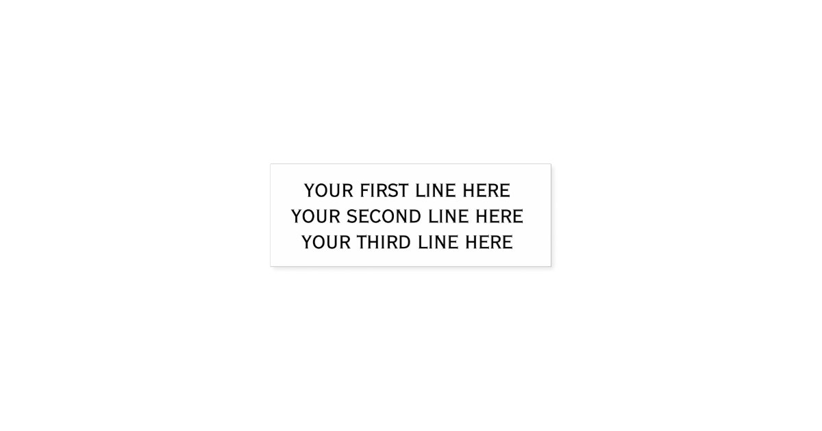 Create Your Own Three Line Text Self-inking Stamp | Zazzle