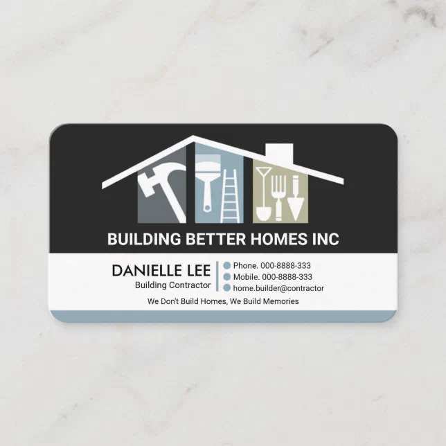 Creative Building Rooftop Professional Builder Business Card | Zazzle
