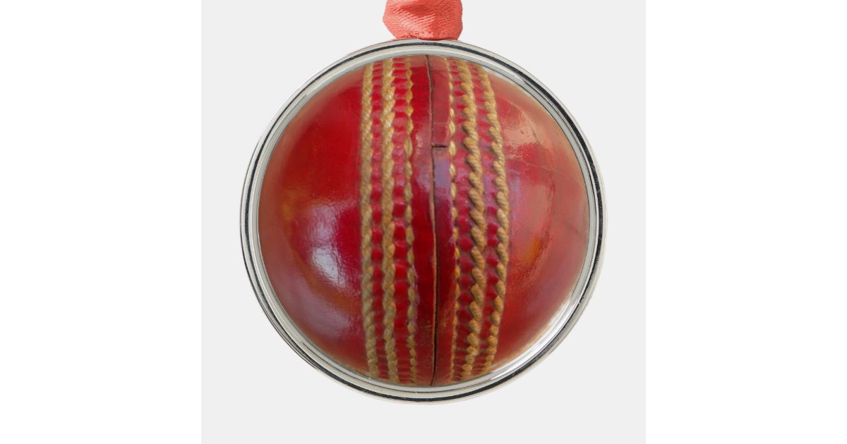 Cricket Ball Christmas tree ornament, Metal Ornament | Zazzle