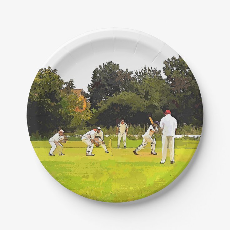 CRICKET PAPER PLATE | Zazzle