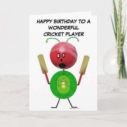 Cricket Player Birthday Card | Zazzle.com.au
