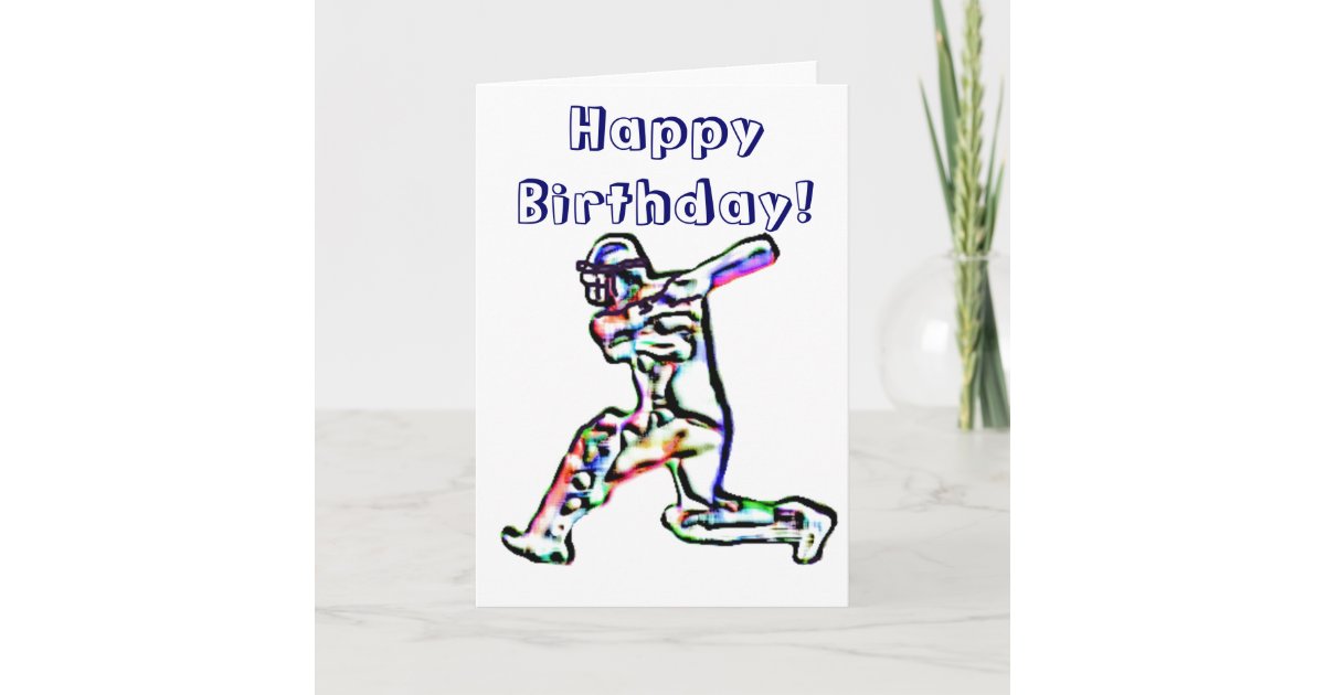 Cricket player happy birthday card | Zazzle.com.au