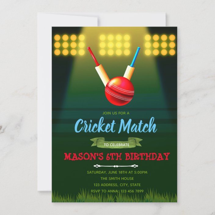 Cricket theme party invitation | Zazzle.com.au
