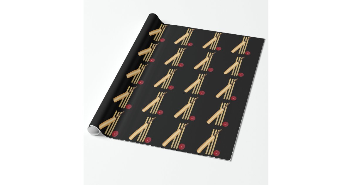 Cricket, wicket, bat and ball wrapping paper | Zazzle