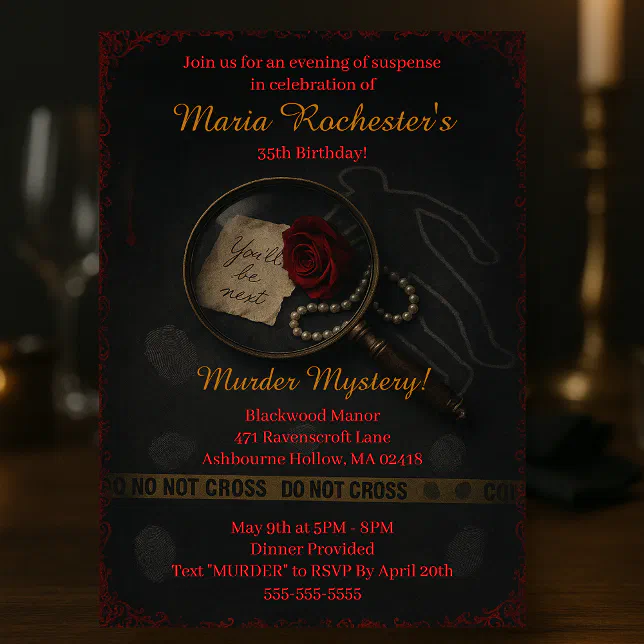 Crime Scene Murder Mystery Party Invitation | Zazzle