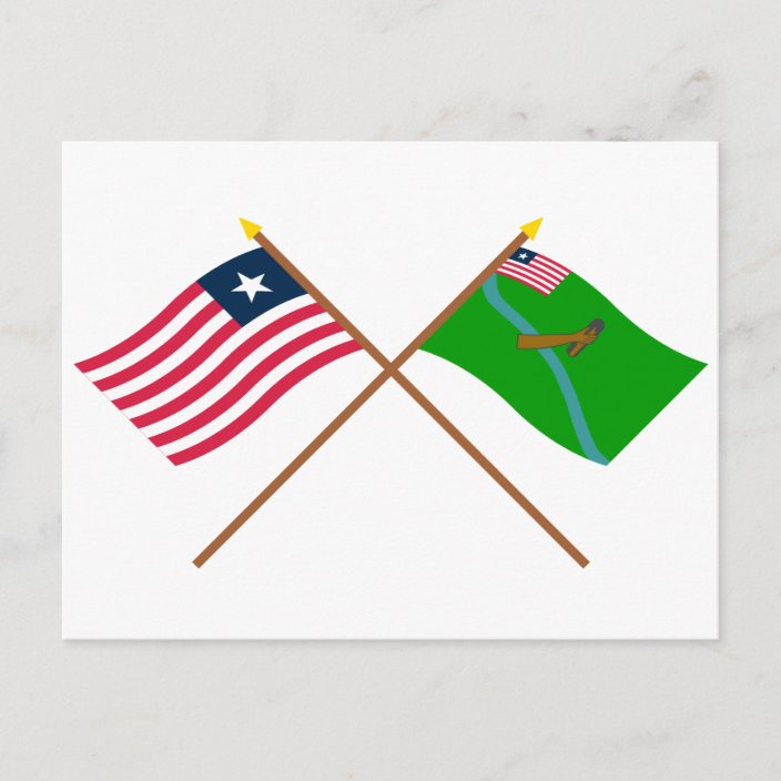 Crossed Liberia and Lofa County Flags Postcard | Zazzle.com.au