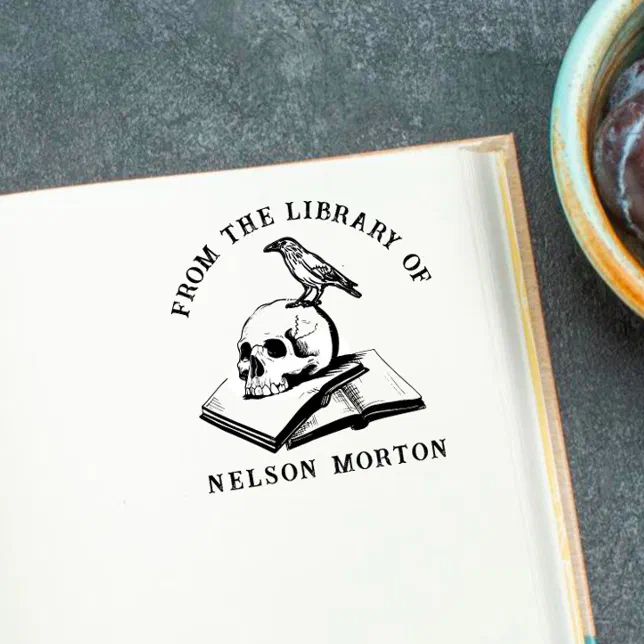 Crow | Gothic Skull From The Library Of Self-inking Stamp | Zazzle