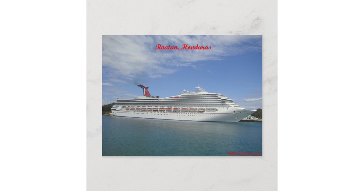 Cruise ship anchored in Roatan, Honduras Postcard | Zazzle