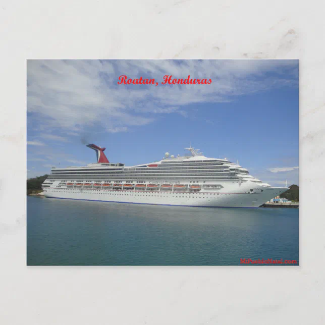 Cruise ship anchored in Roatan, Honduras Postcard | Zazzle
