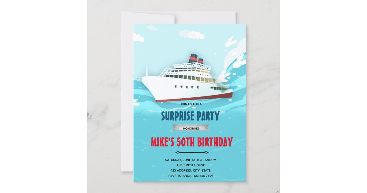 Cruise ship party invitation | Zazzle