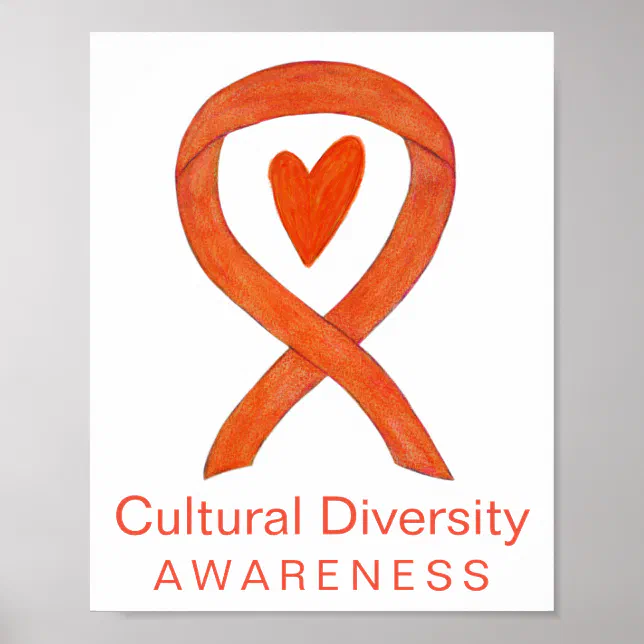 Cultural Diversity Awareness Ribbon Print Poster | Zazzle
