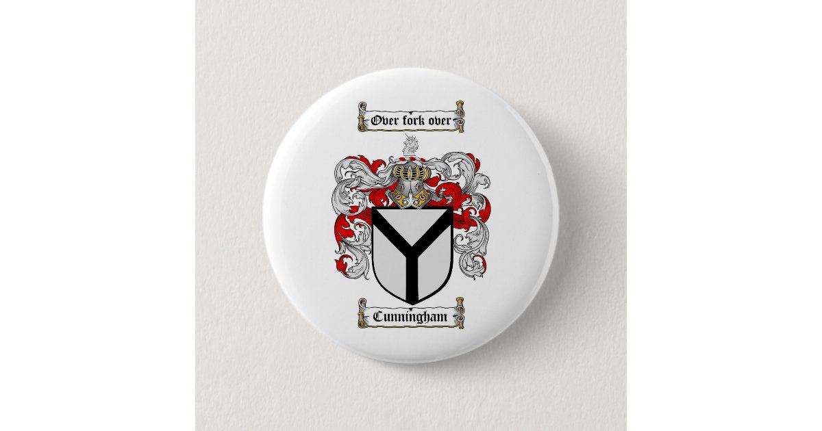 CUNNINGHAM FAMILY CREST - CUNNINGHAM COAT OF ARMS 6 CM ROUND BADGE | Zazzle