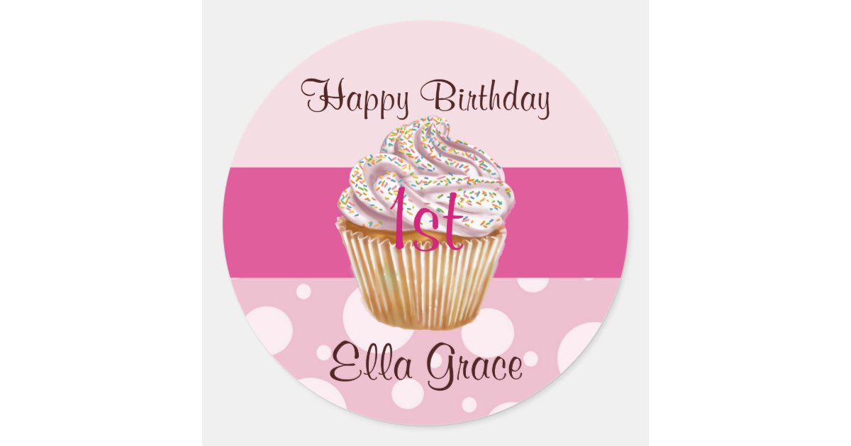 Custom 1st Birthday Sticker | Zazzle