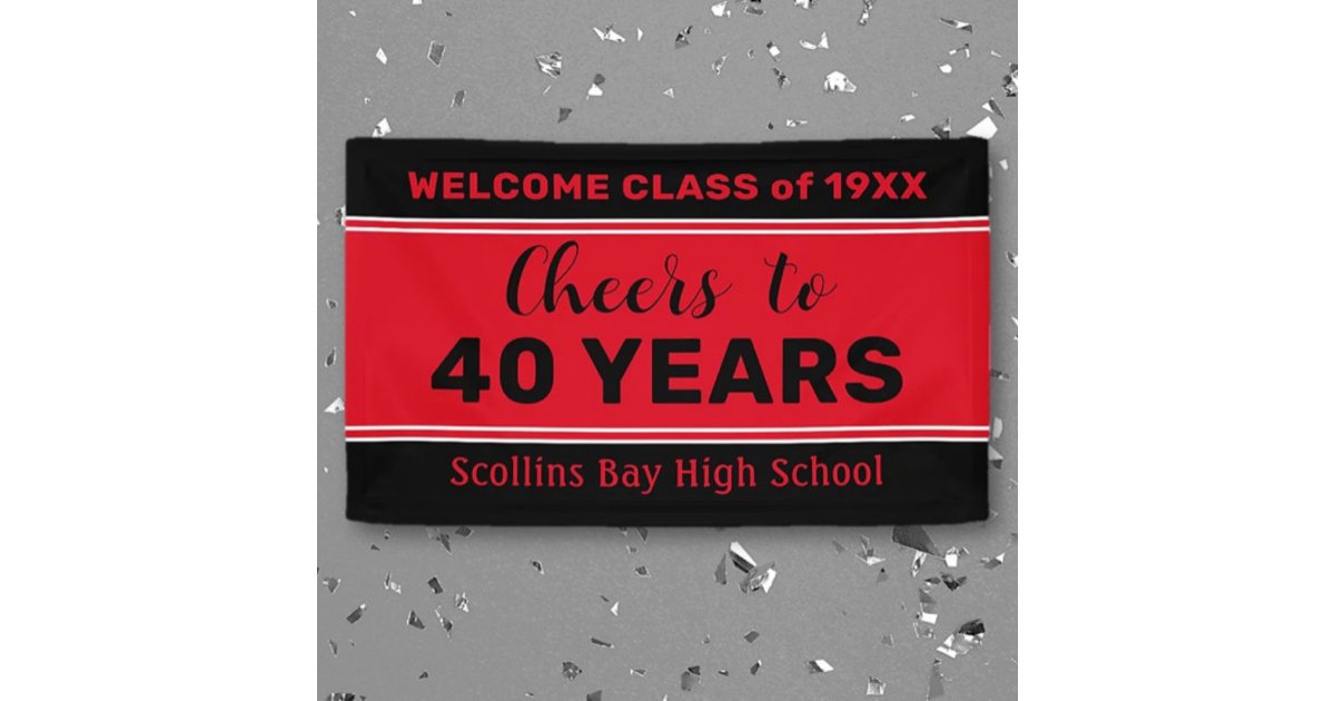 Custom 40 yr class reunion banner | Zazzle