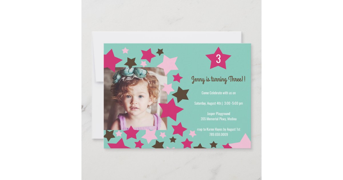 Custom Age Shooting Star Birthday Invitation | Zazzle