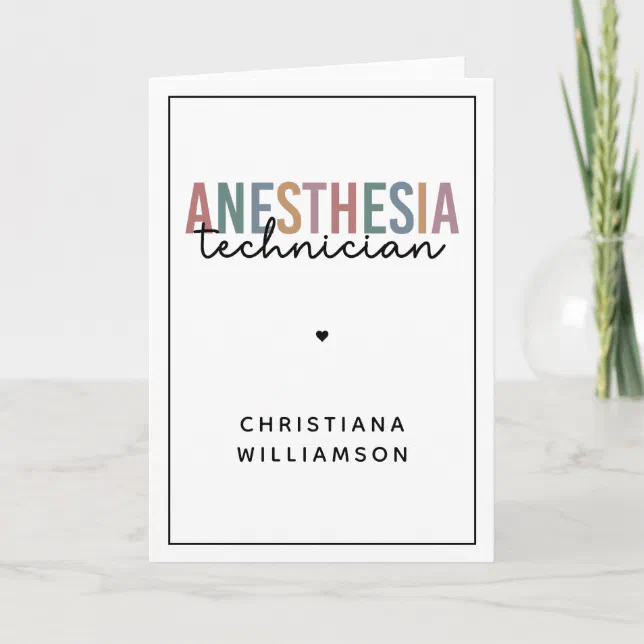 Custom Anaesthesia Technician Retro Anaesthetic Te Card | Zazzle