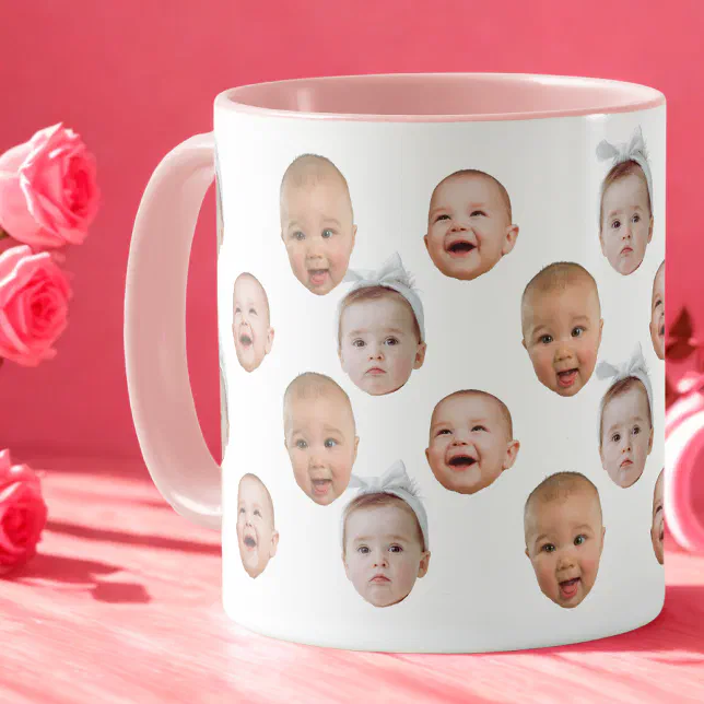 Custom Baby Face Mug Baby 3 Photos | Zazzle