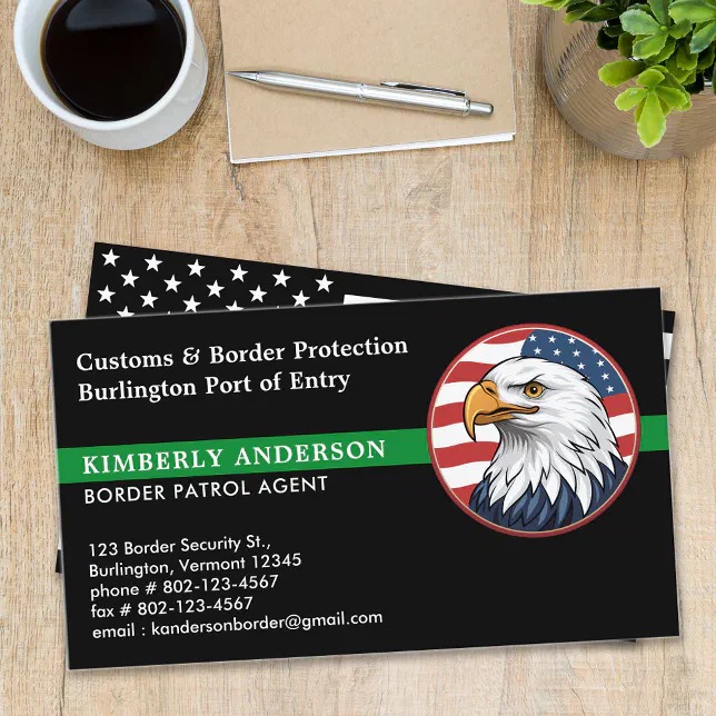 Custom Border Patrol Agent Federal Military Logo Business Card | Zazzle