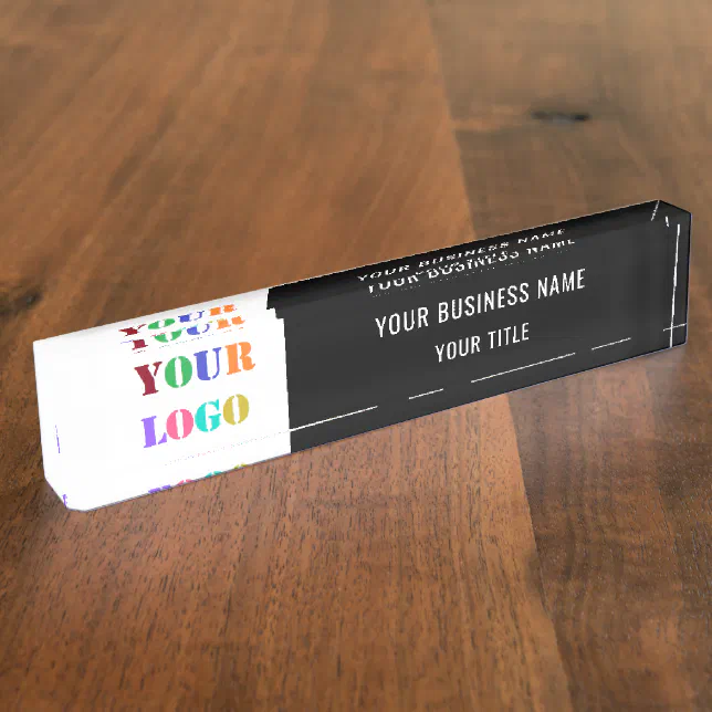 Custom Branded Business Logo Name Desk Name Plate | Zazzle