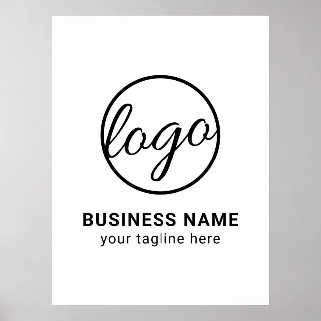 Custom Branded Company Simple Business Logo Poster | Zazzle