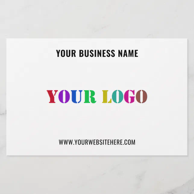 Custom Business Logo and Text Promotional Flyers | Zazzle