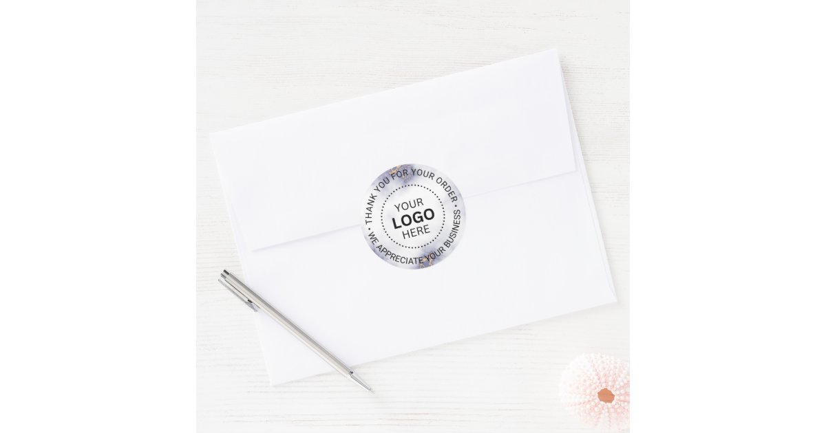 Custom Business Logo Company Branded Thank You Classic Round Sticker ...