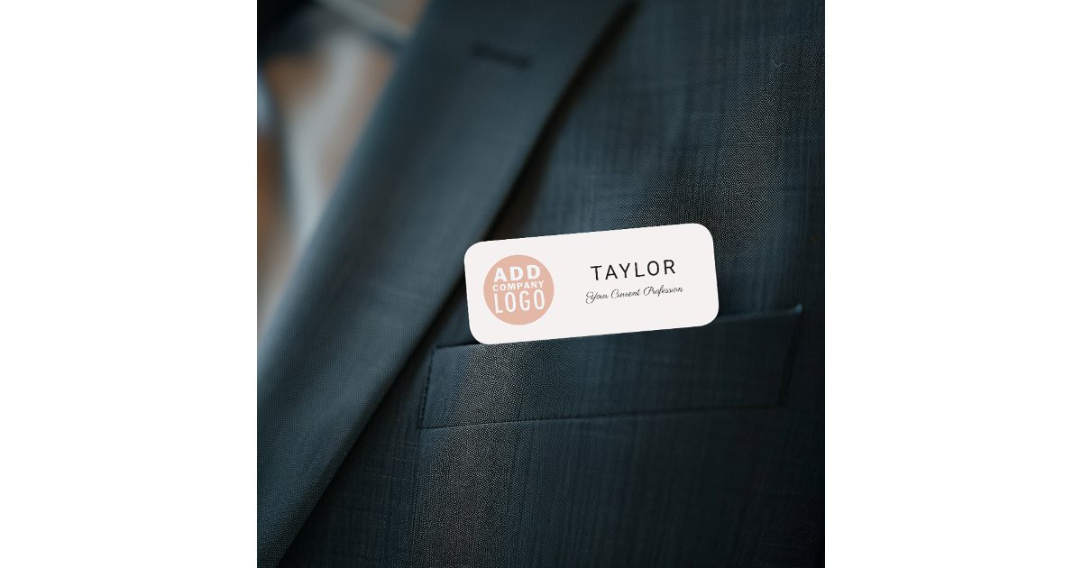 Custom Business Logo Company Employee Name Tag | Zazzle